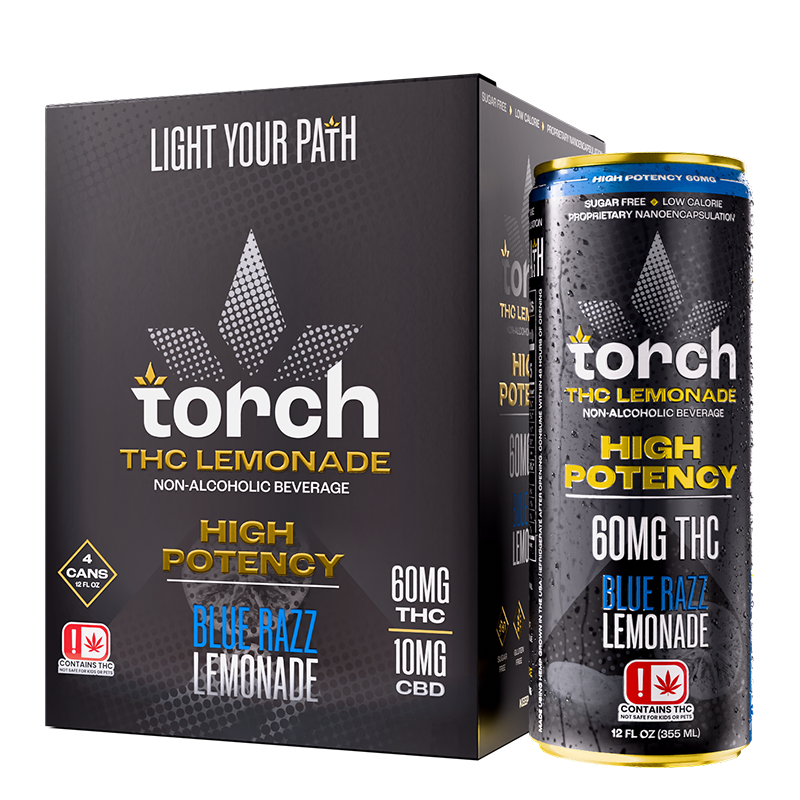 Torch Drinks Blue Razz Lemonade High Potency Seltzer - 60mg D9 THC ...