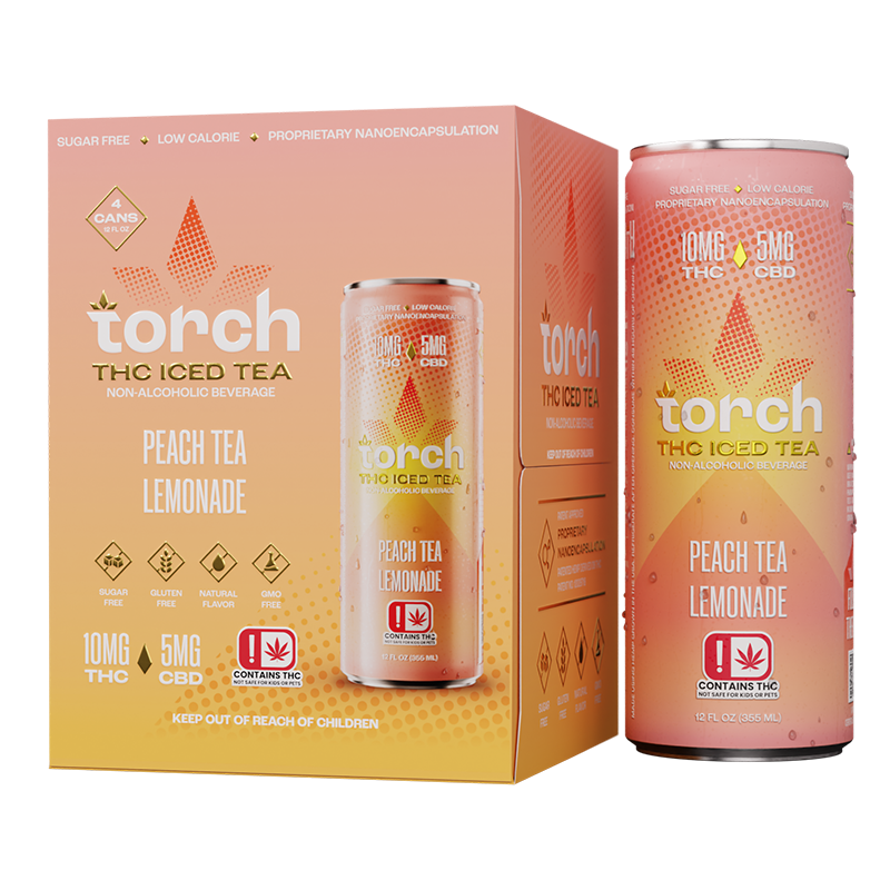 Torch Peach Tea Lemonade D9 THC Iced Tea Beverage – Torch Hemp