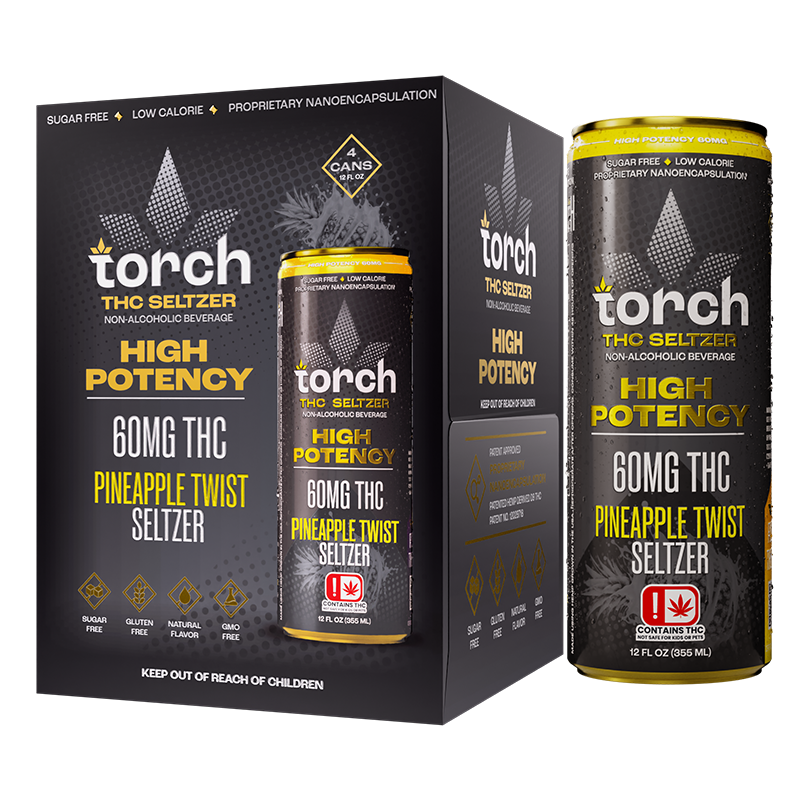 Torch Pineapple Twist High Potency Seltzer - 60mg D9 THC – Torch Hemp