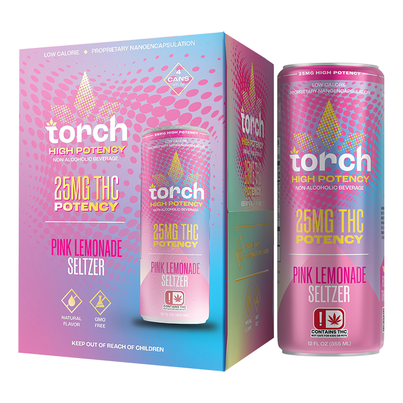 Torch Pink Lemonade High Potency 25mg D9 THC Seltzer – Torch Hemp
