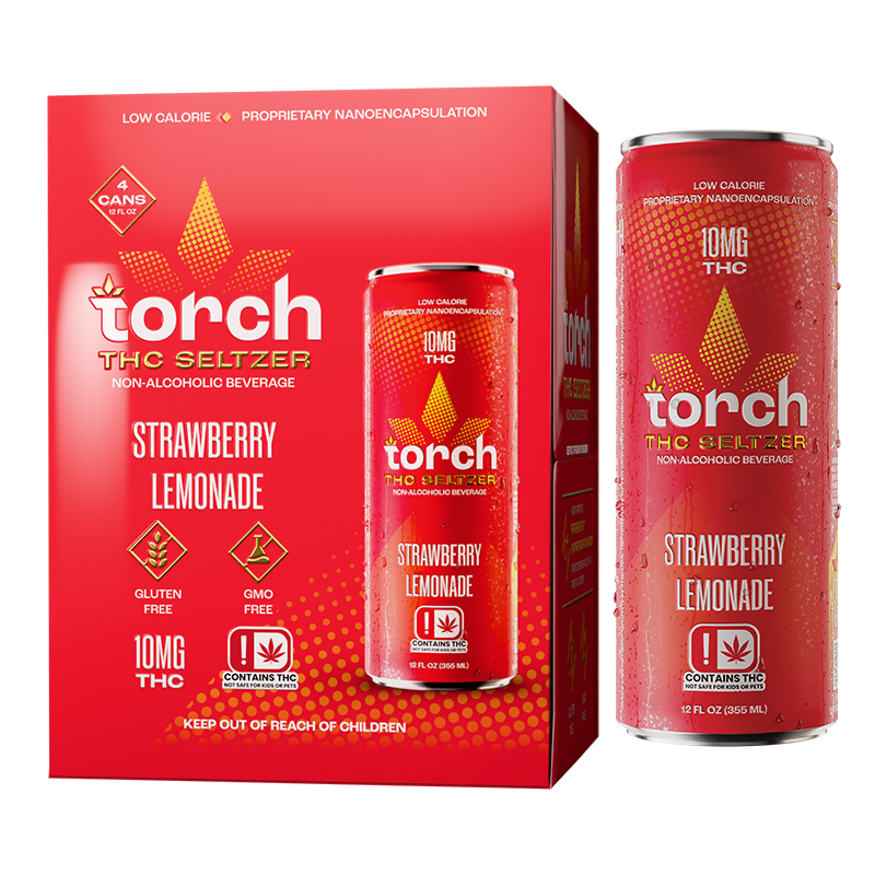 Torch Strawberry Lemonade D9 THC Seltzer Beverage - Zero Alcohol ...