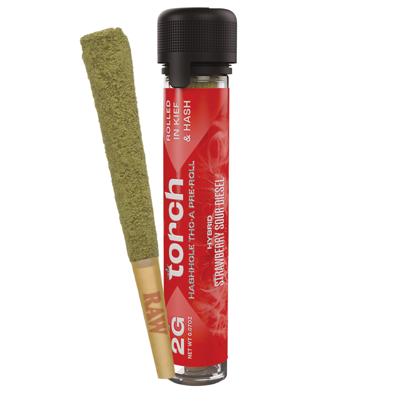 Torch Hashhole THC-A Strawberry Sour Diesel 2g Kief and Hash Preroll ...