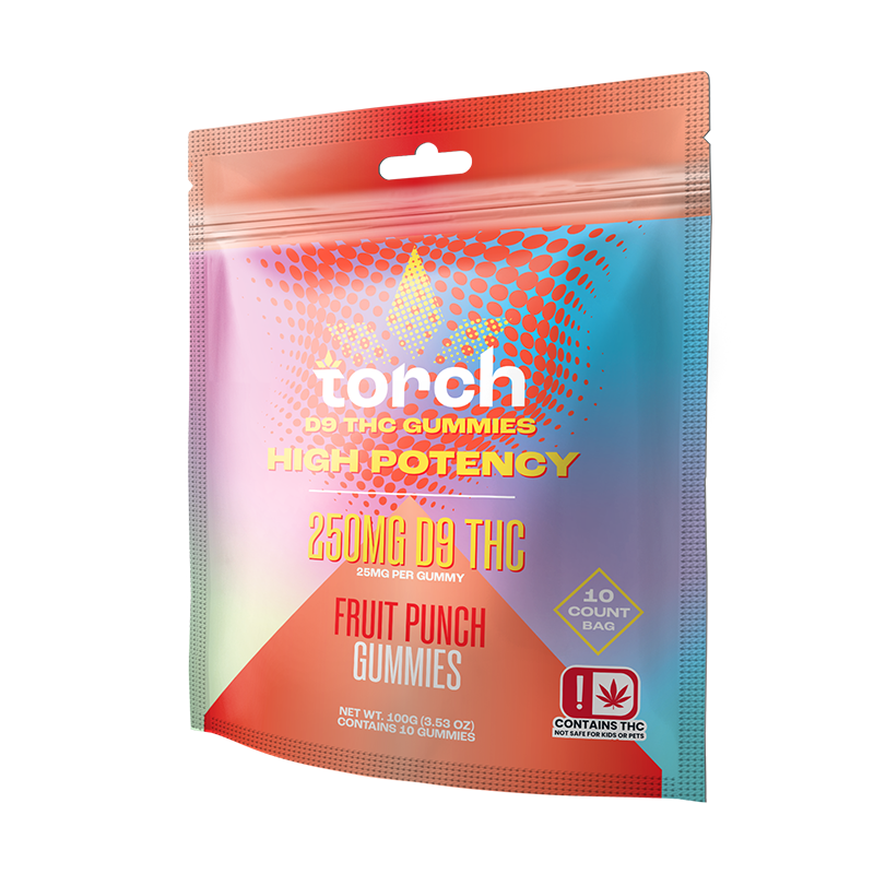Torch D9 High Potency Fruit Punch | 10ct | 250mg Gummies – Torch Hemp